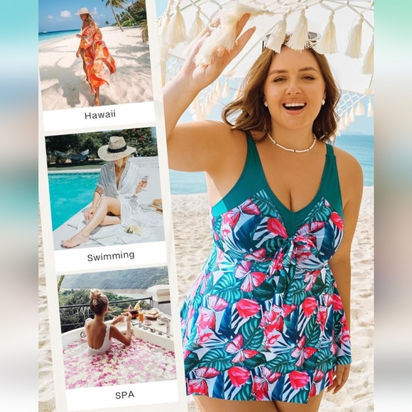 Hanna Nikole | Swim | Hanna Nikole Plus Size Tropical Floral Tankini ...